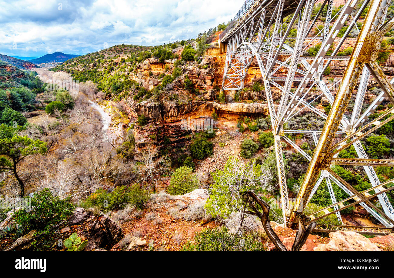 The steel structure of Midgely Bridge on Arizona SR89A between Sedona ...