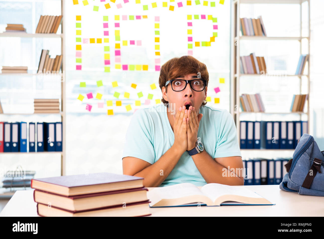 Student preparing for university exams Stock Photo - Alamy
