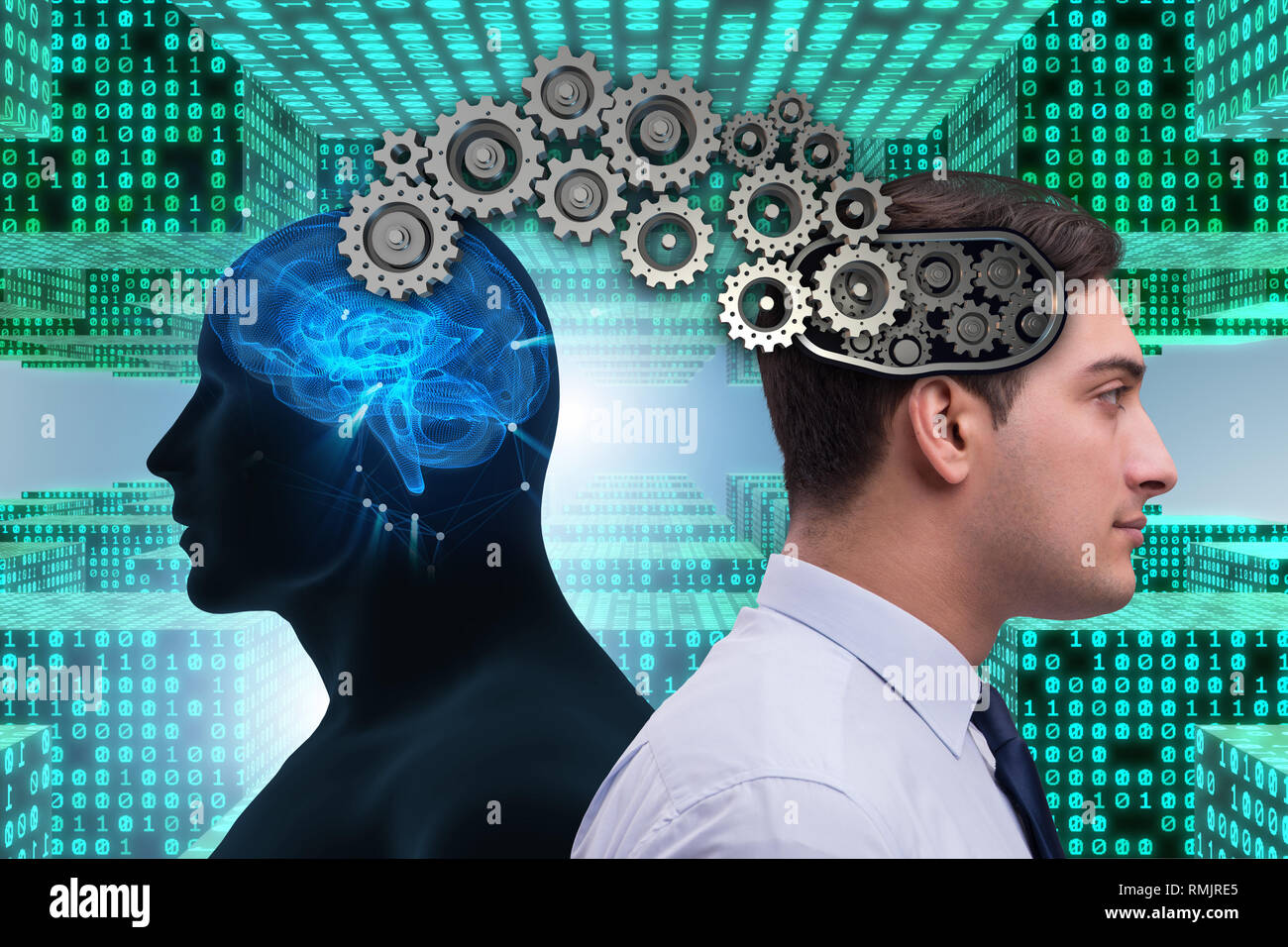 Cognitive computing concept as future technology with businessman Stock ...