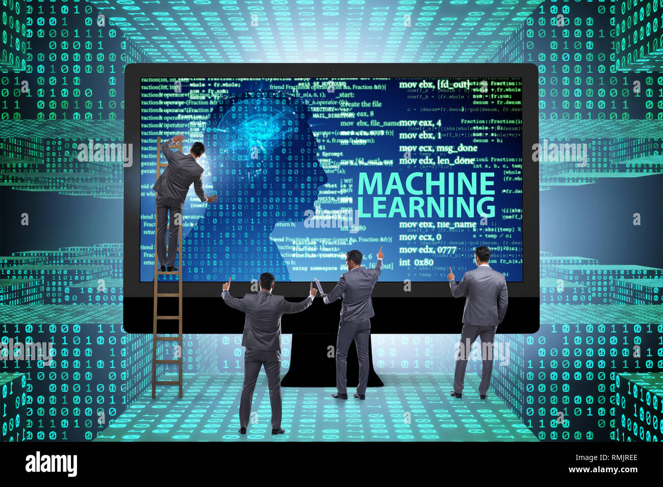Machine learning concept as modern technology Stock Photo - Alamy