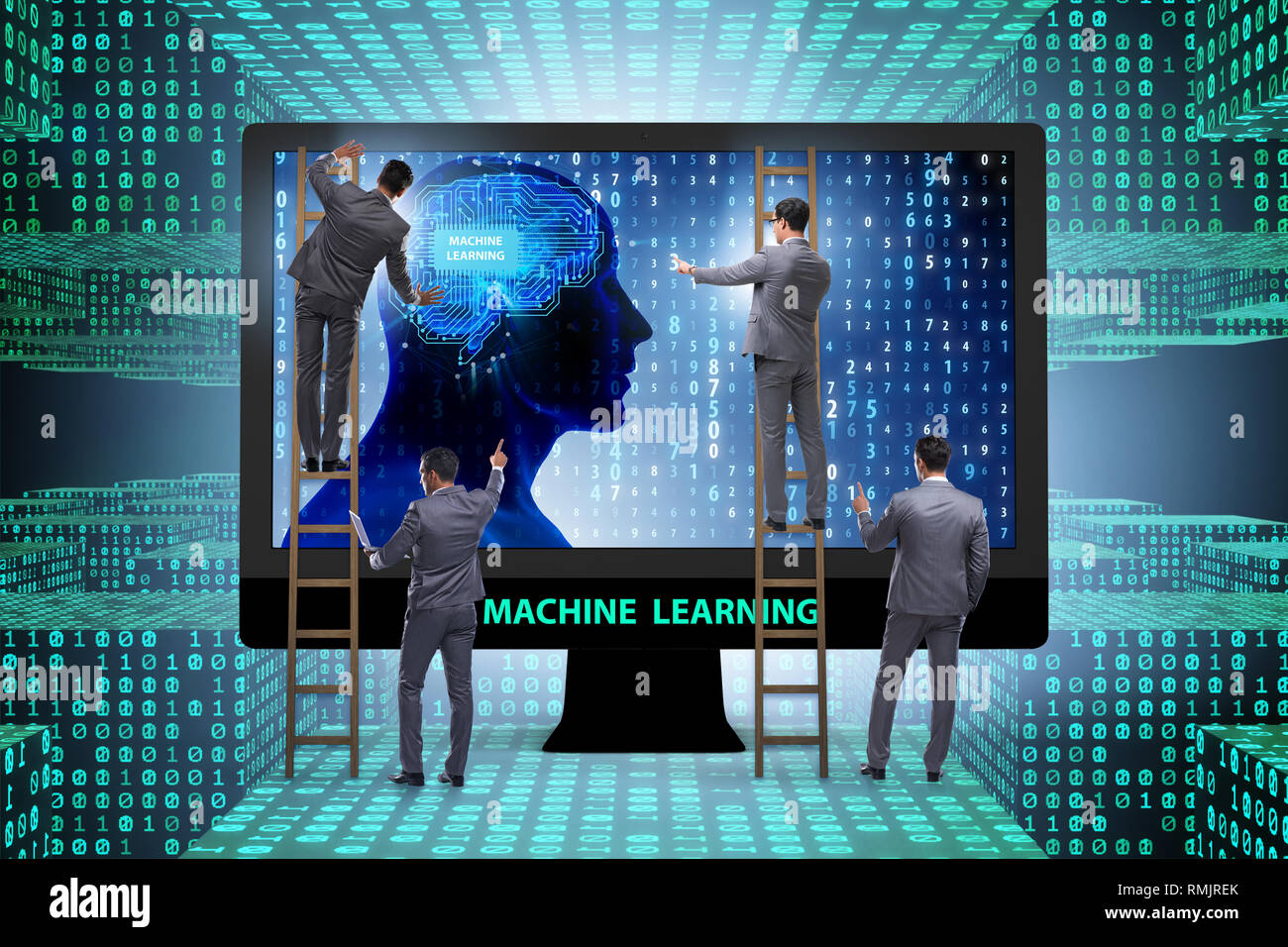 Machine learning concept as modern technology Stock Photo - Alamy