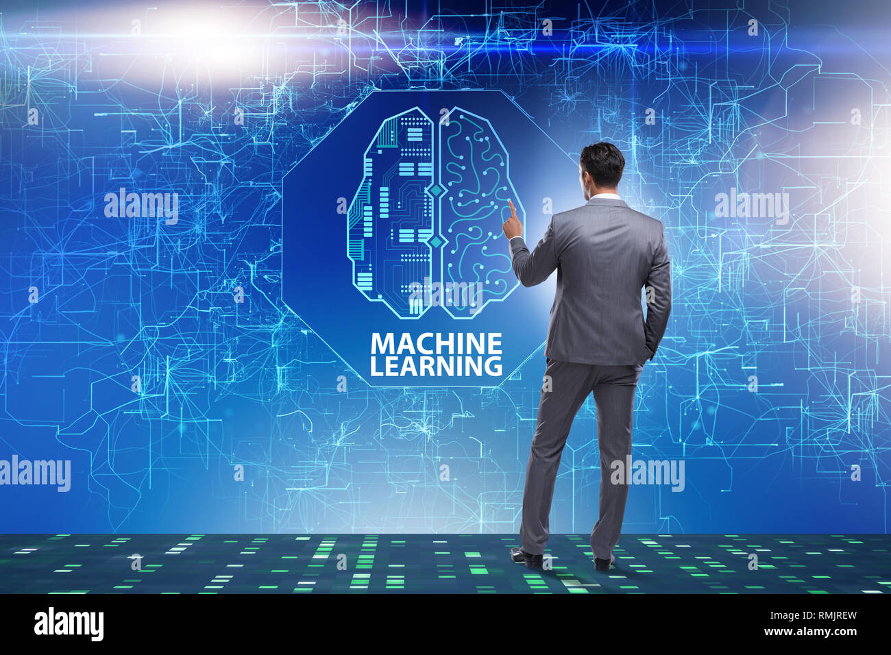 Machine learning concept as modern technology Stock Photo - Alamy