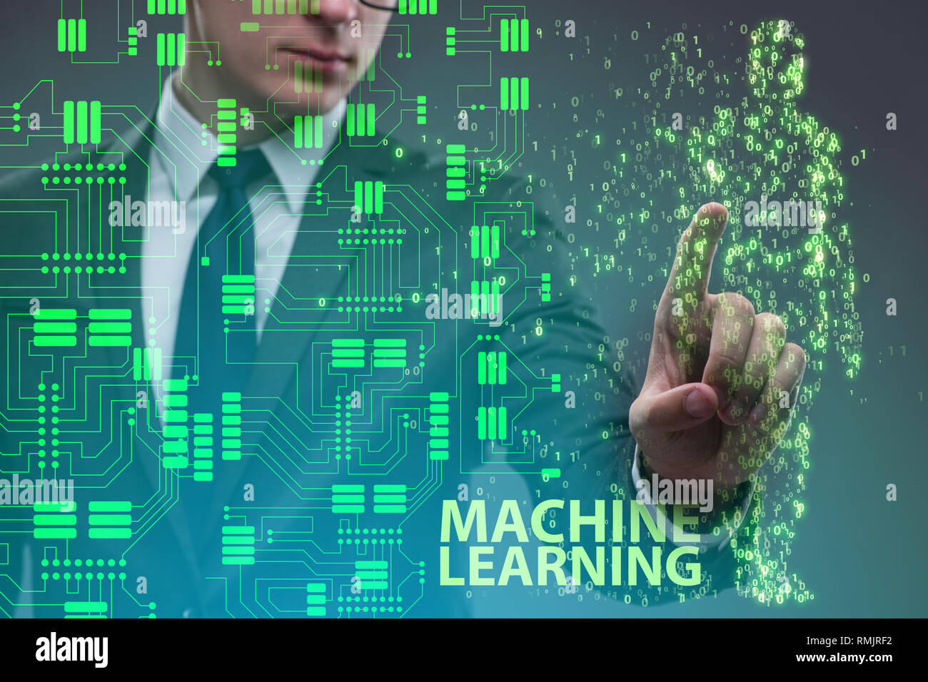 Machine learning concept as modern technology Stock Photo - Alamy