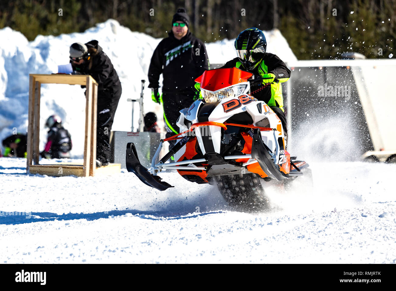 Snowmobile Racing Deep River Ontario Canada Stock Photo - Alamy