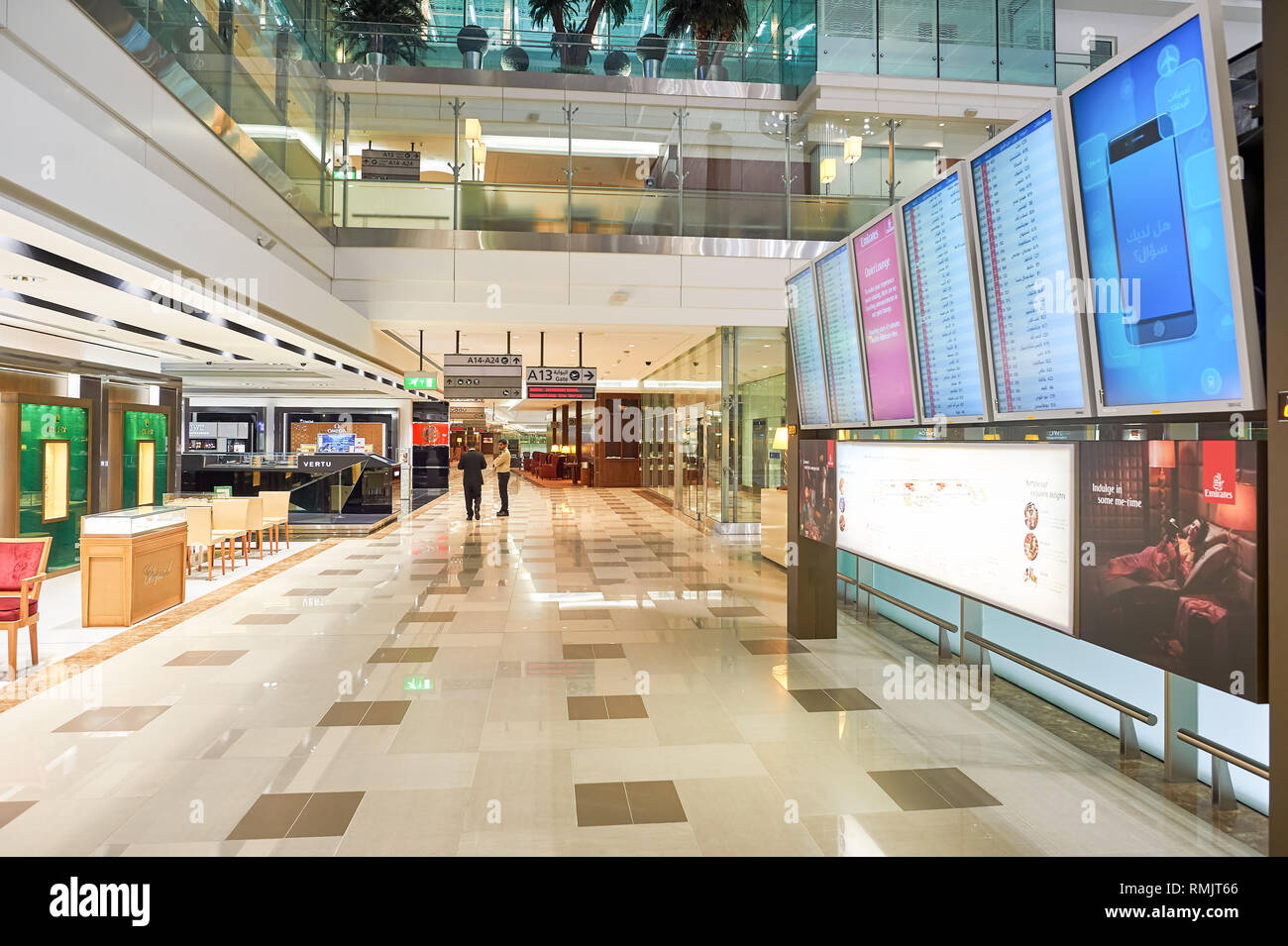 DUBAI, UAE - MARCH 31, 2015: Emirates first class lounge. Dubai ...