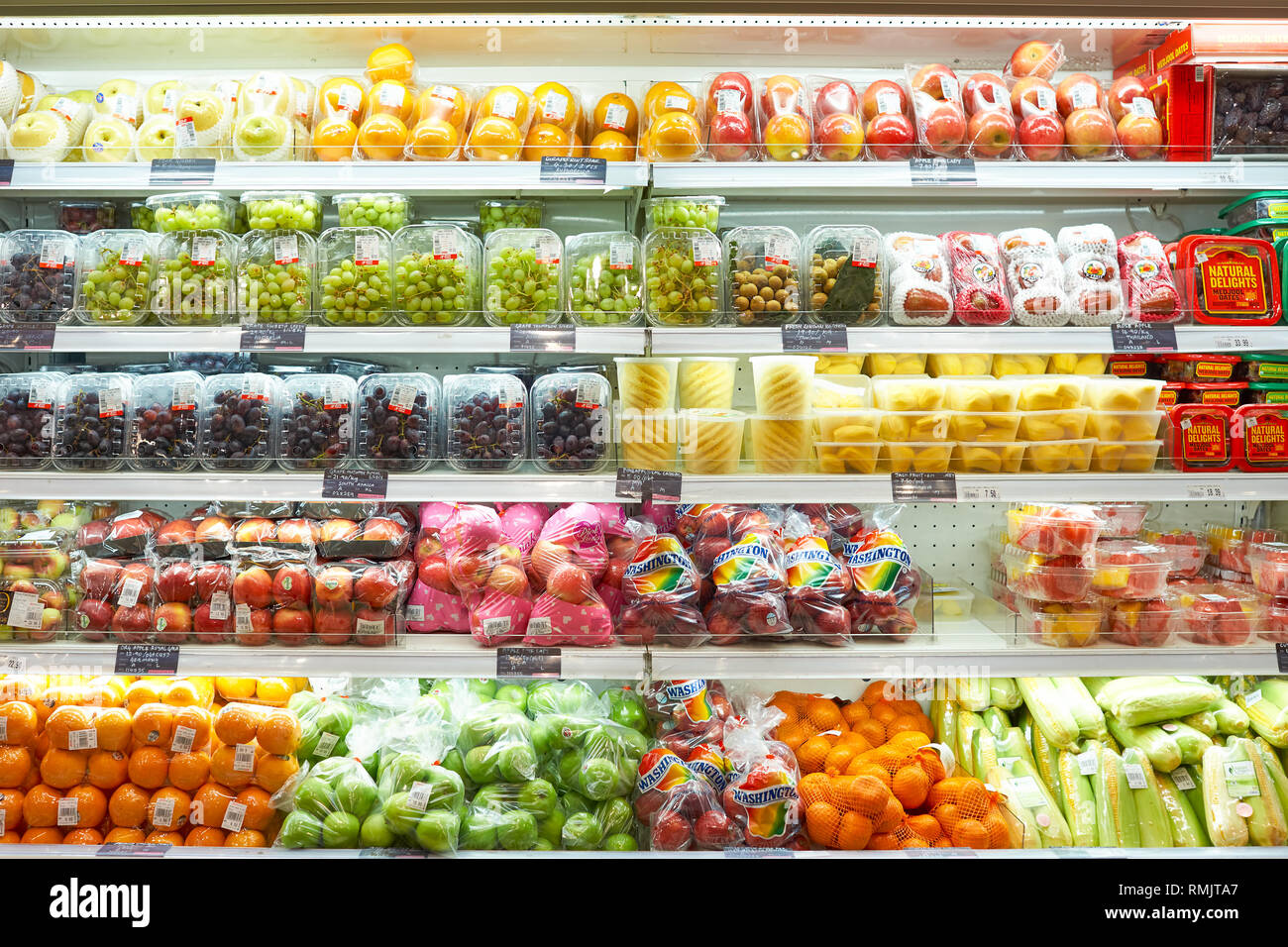 KUALA LUMPUR, MALAYSIA - CIRCA MAY, 2016: inside of a grocery store in ...