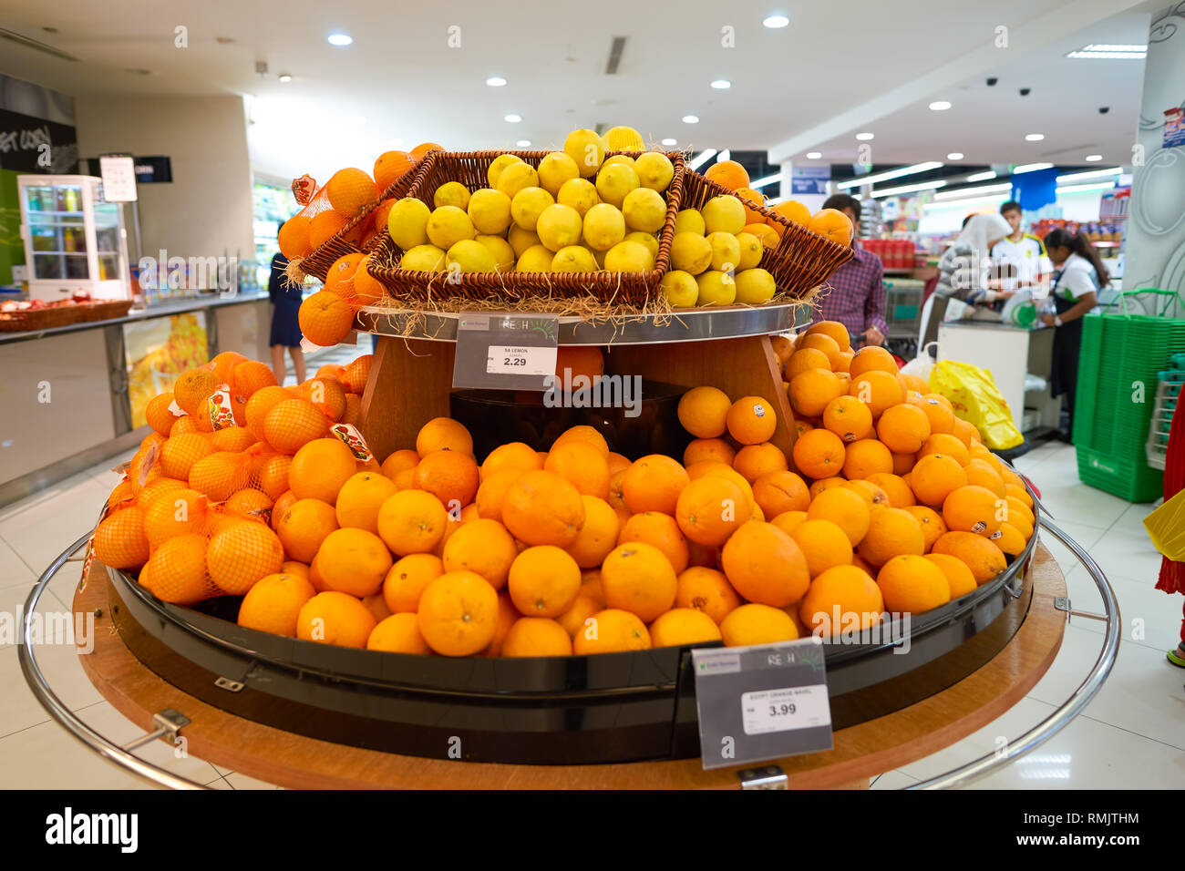 KUALA LUMPUR, MALAYSIA - CIRCA MAY, 2016: inside of a supermarket at ...