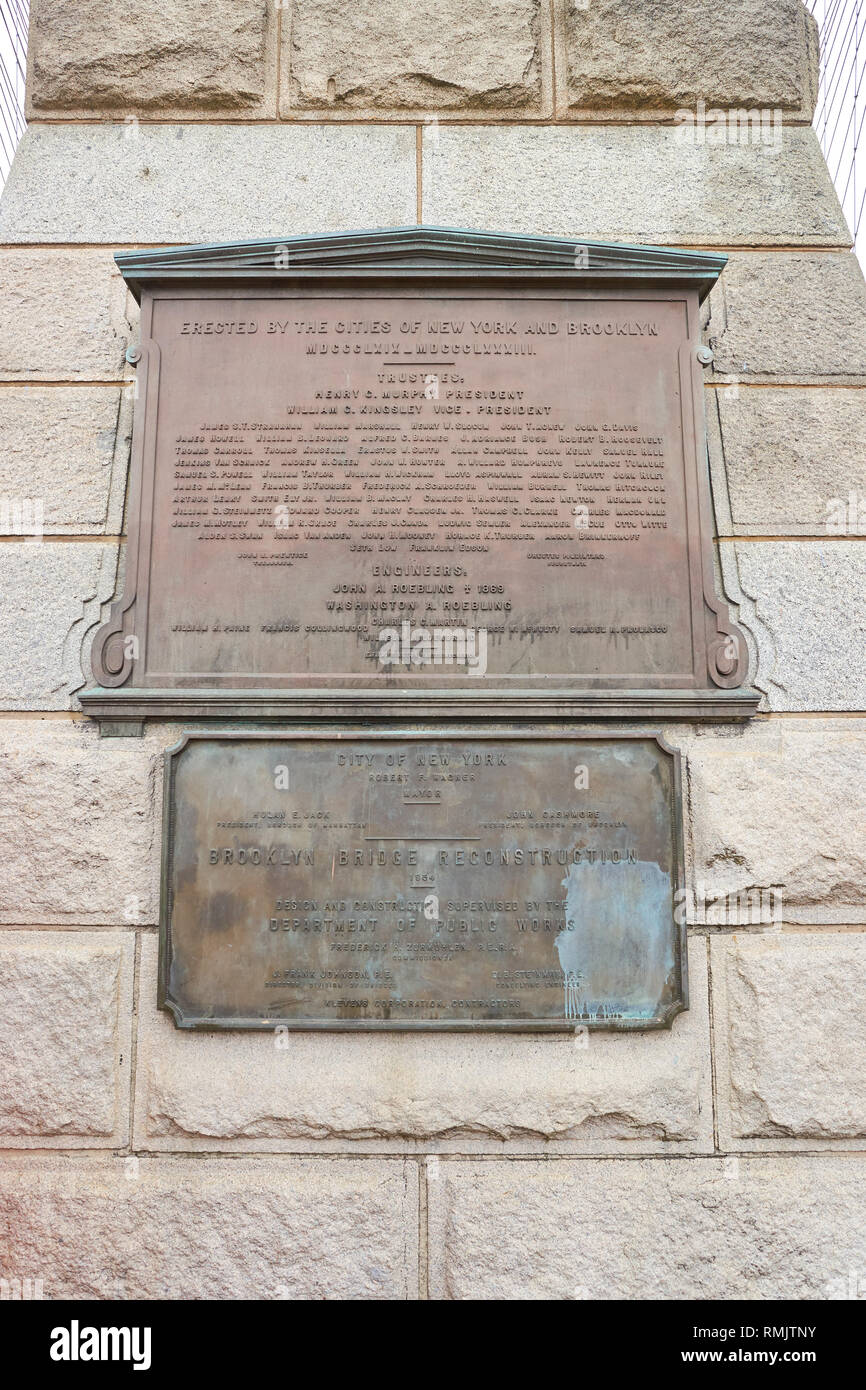 NEW YORK - CIRCA MARCH, 2016: tablet signage on the tower of the ...