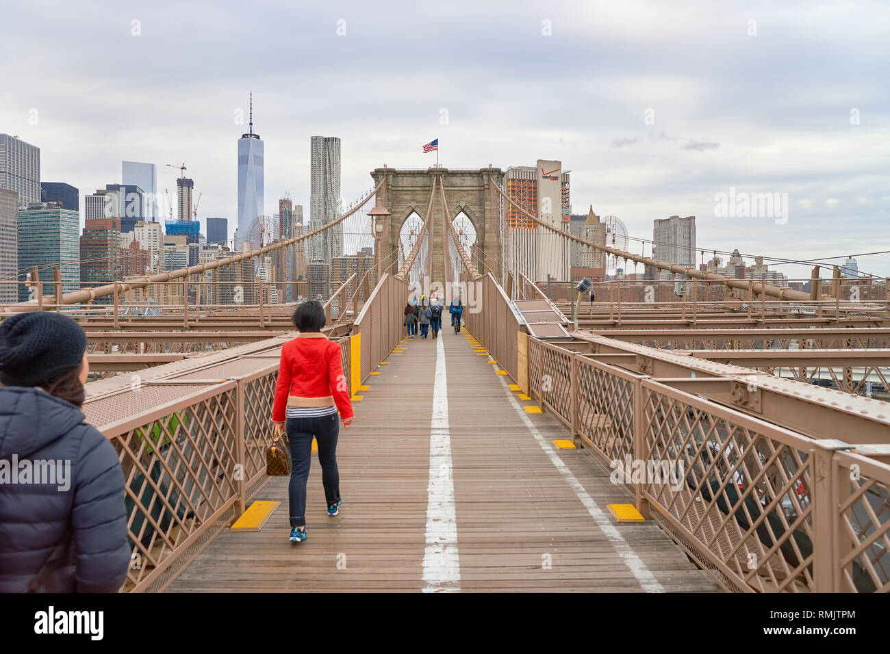 NEW YORK - CIRCA MARCH, 2016: view from the pedestrian walkway of the ...