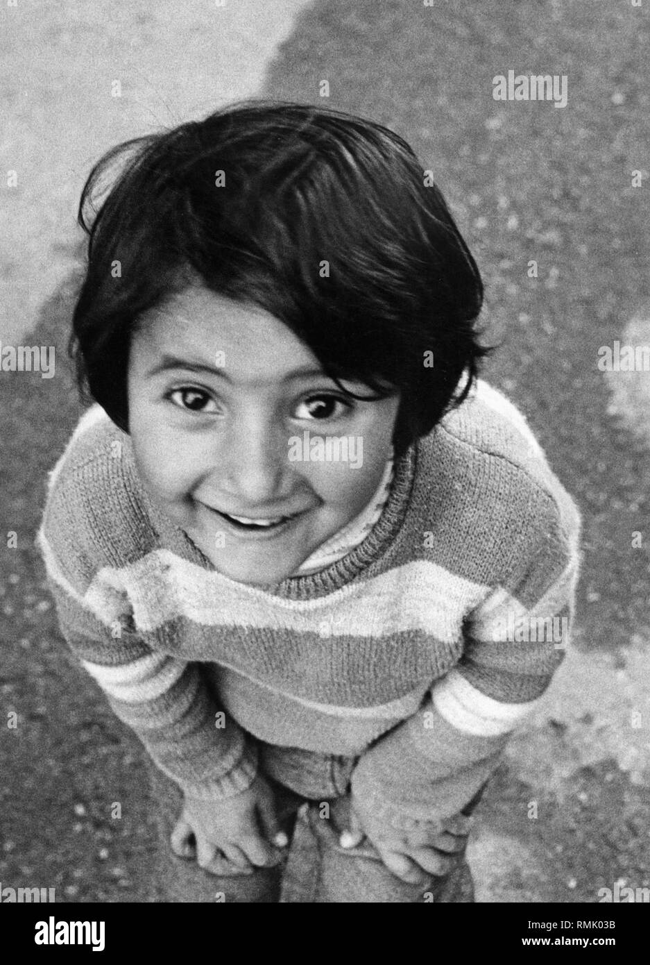 A child with a immigration background on a picture taken in 1973 Stock ...