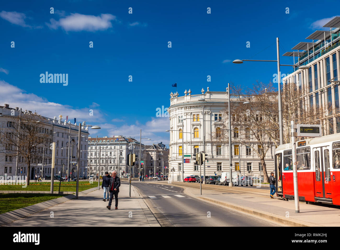 VIENNA, AUSTRIA - APRIL, 2018: Rennweg street and the beautiful ...