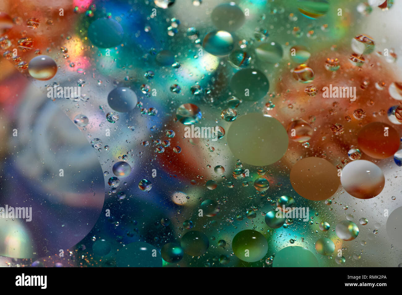 floating in the water abstract colorful oil drops Stock Photo - Alamy