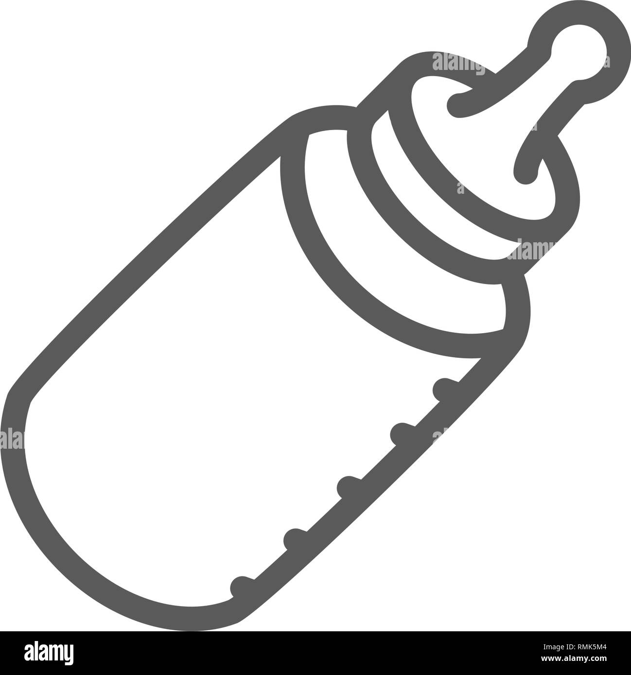 Baby bottle line icon. Isolated on white background Stock Vector Image ...