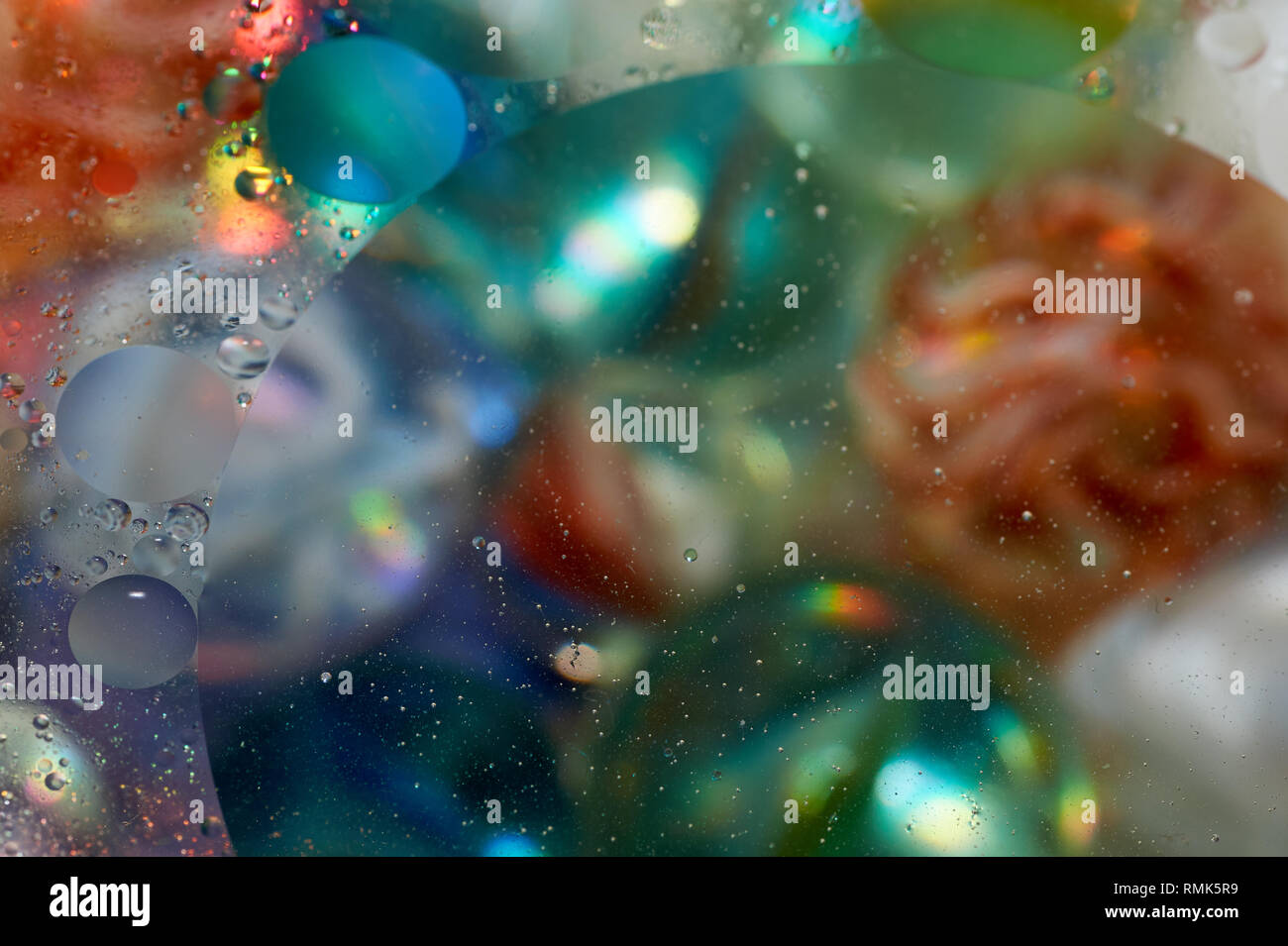 floating in the water abstract colorful oil drops Stock Photo - Alamy