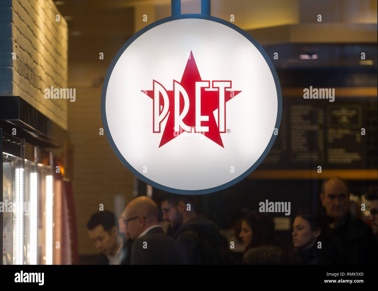 A sign in the window of a branch of Pret a Manger in London, England ...
