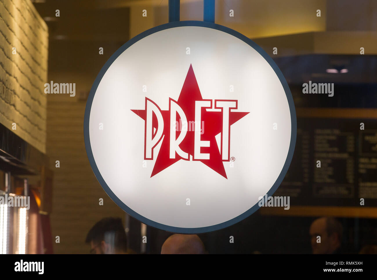 A sign in the window of a branch of Pret a Manger in London, England ...