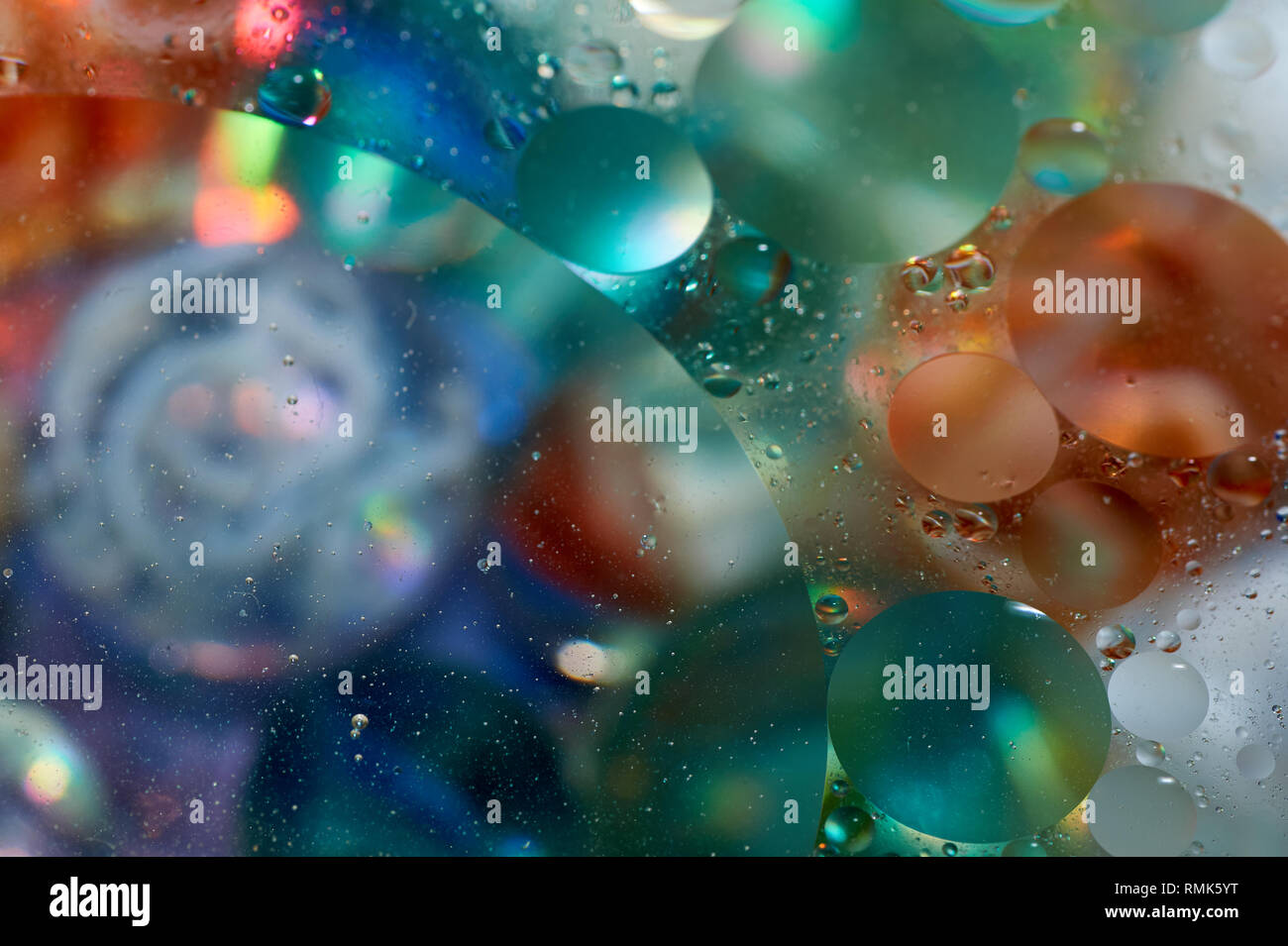 floating in the water abstract colorful oil drops Stock Photo - Alamy