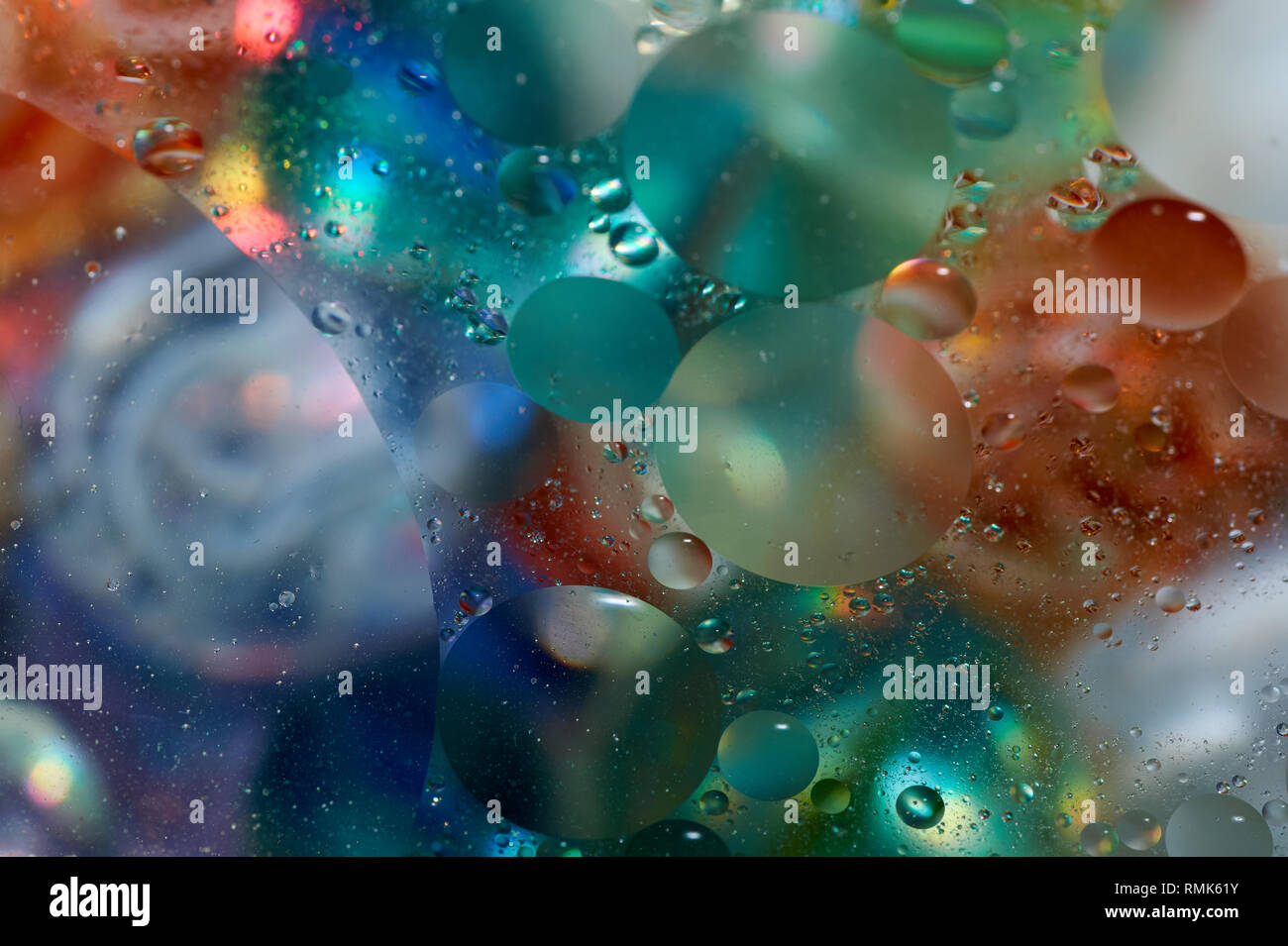 floating in the water abstract colorful oil drops Stock Photo - Alamy