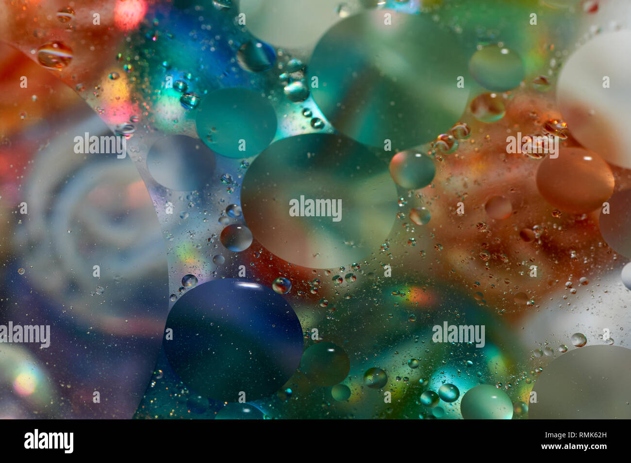 floating in the water abstract colorful oil drops Stock Photo - Alamy