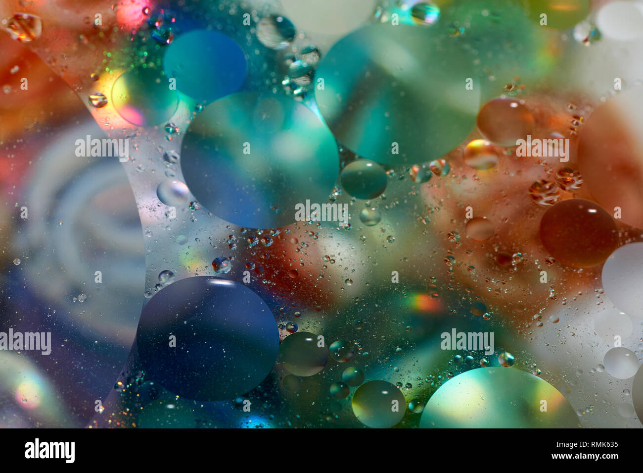 floating in the water abstract colorful oil drops Stock Photo - Alamy
