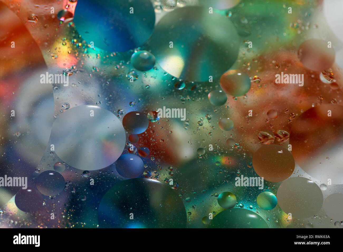 floating in the water abstract colorful oil drops Stock Photo - Alamy