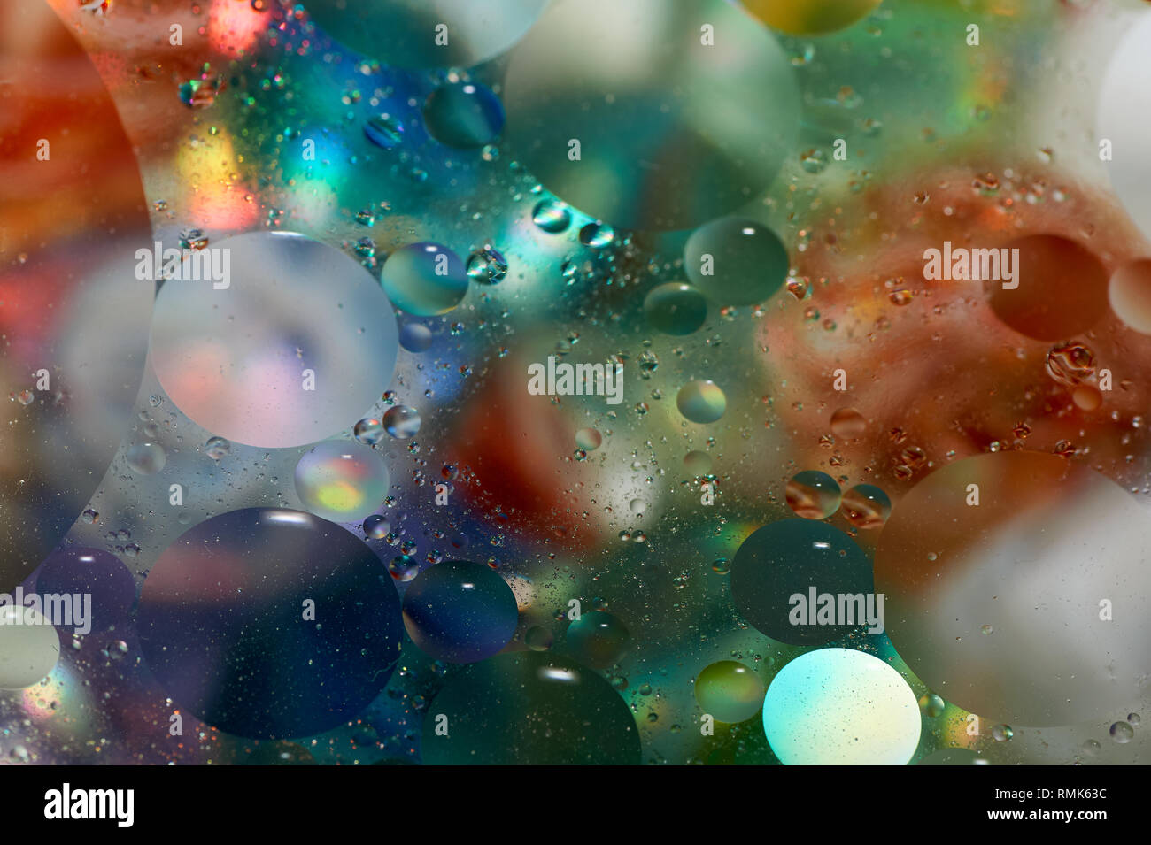 floating in the water abstract colorful oil drops Stock Photo - Alamy