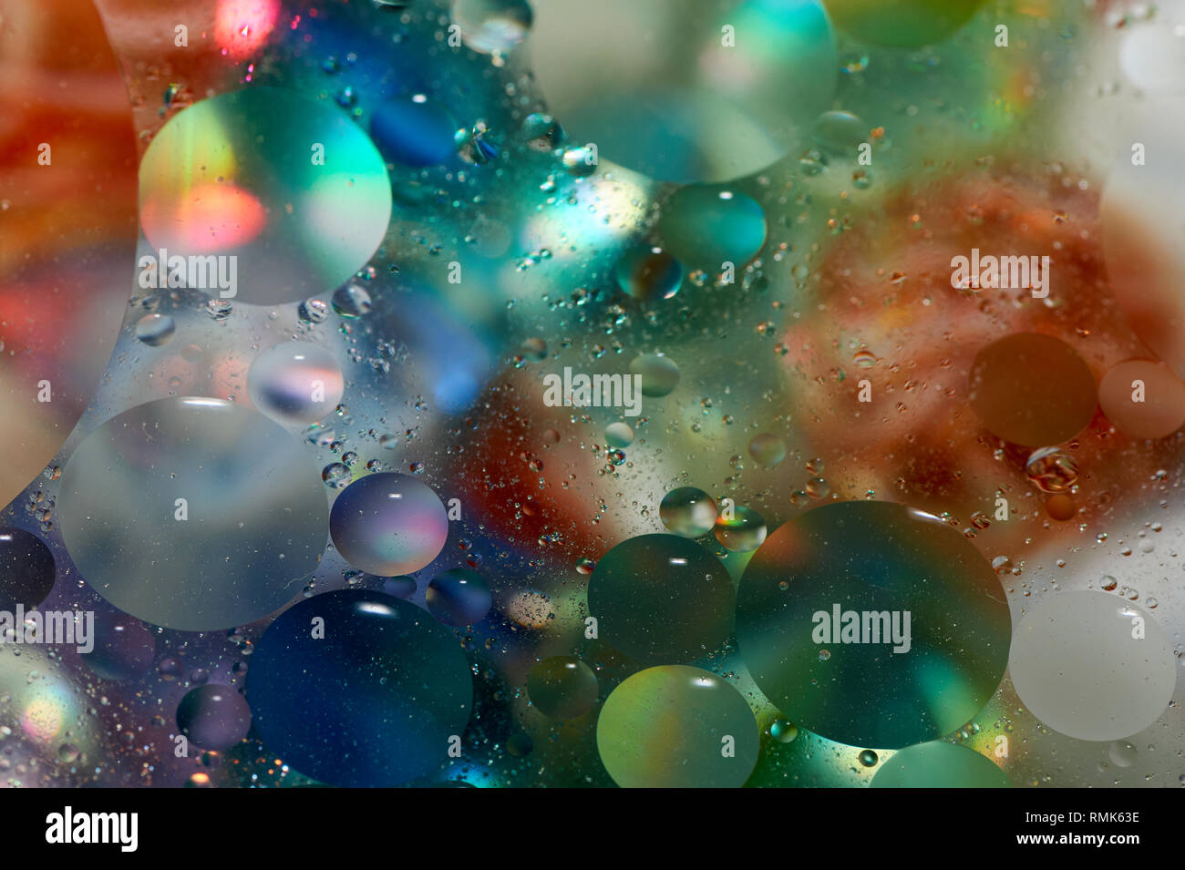 floating in the water abstract colorful oil drops Stock Photo - Alamy