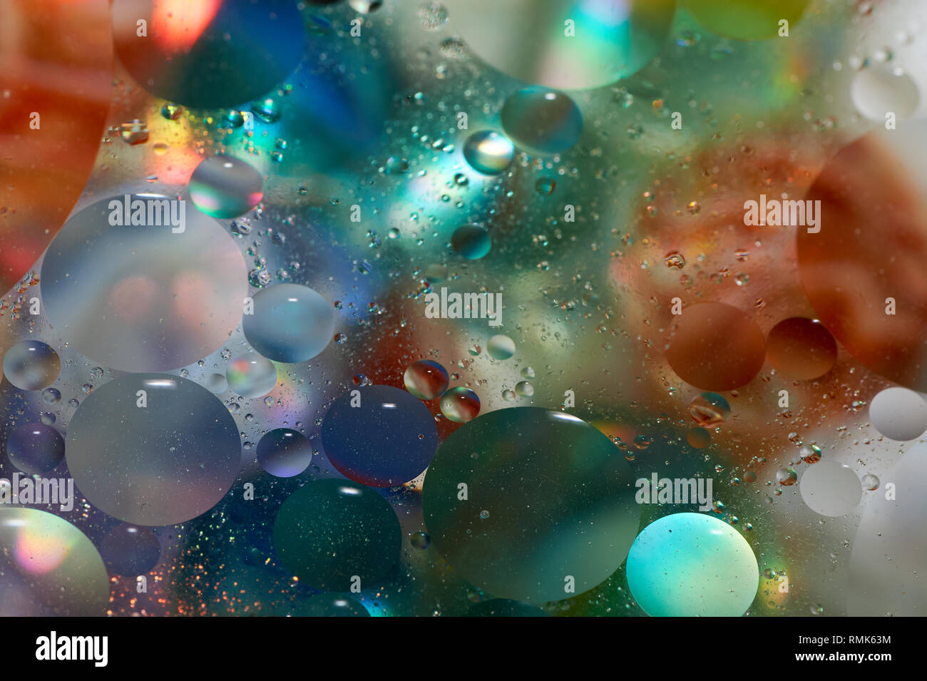 floating in the water abstract colorful oil drops Stock Photo - Alamy