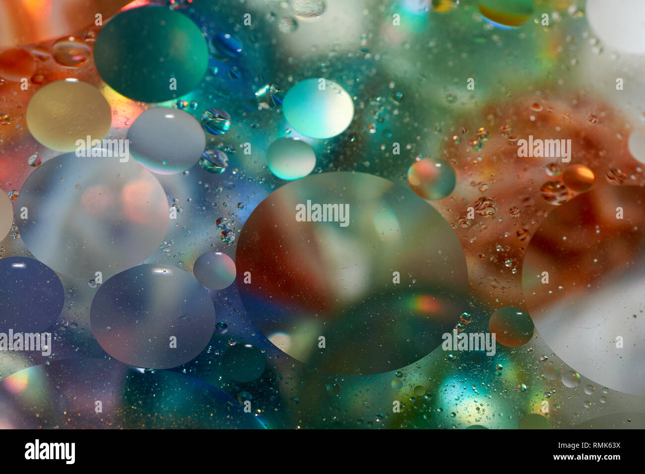floating in the water abstract colorful oil drops Stock Photo - Alamy