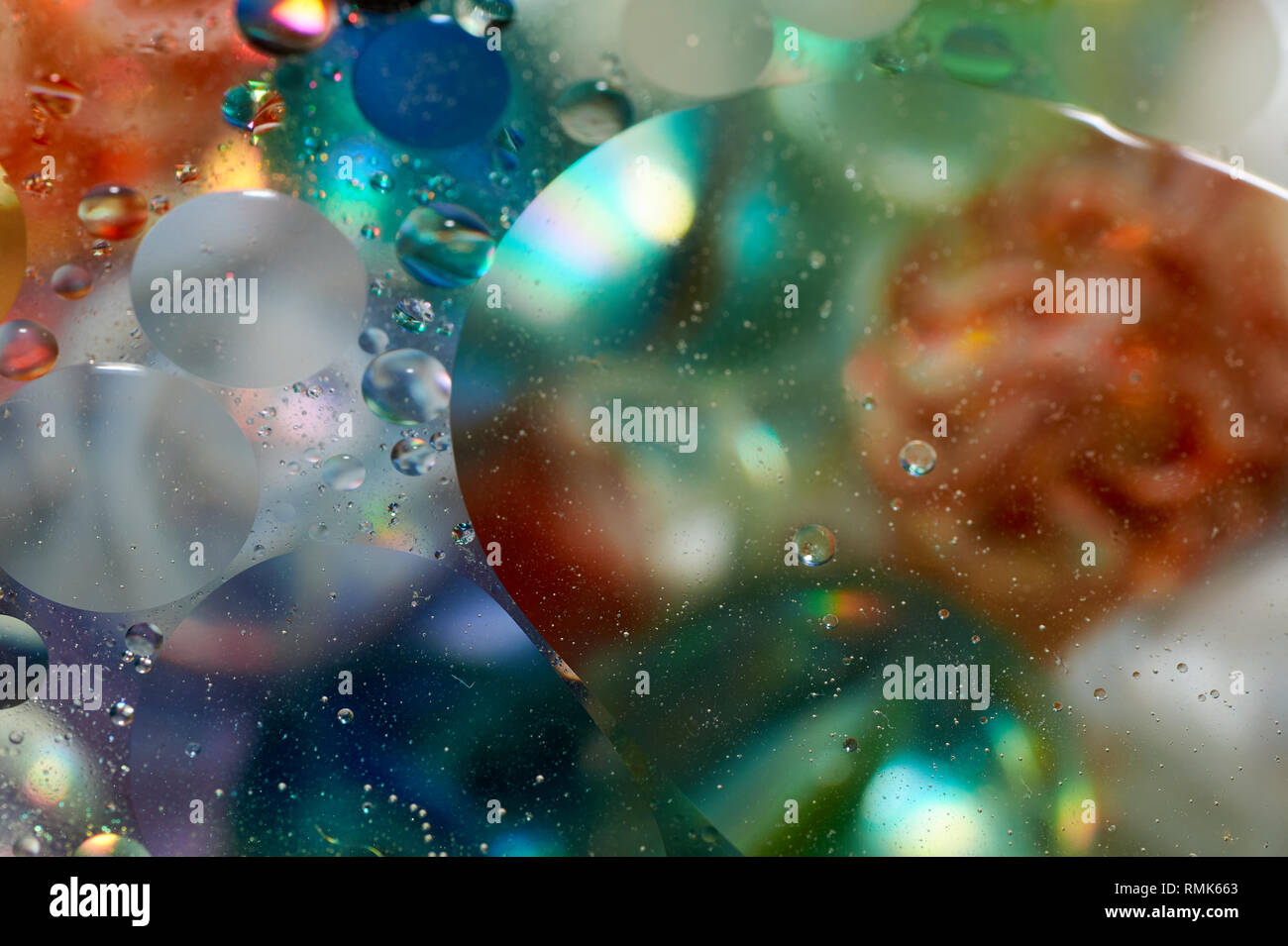 floating in the water abstract colorful oil drops Stock Photo - Alamy