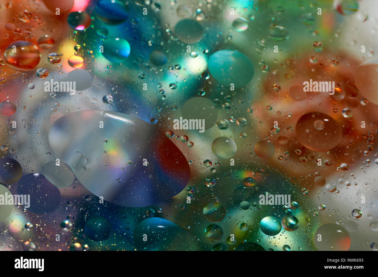 floating in the water abstract colorful oil drops Stock Photo - Alamy