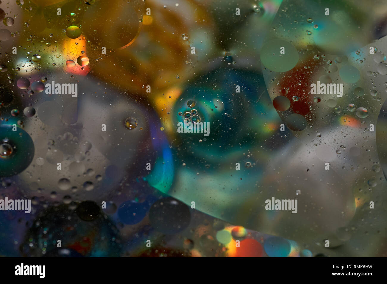 floating in the water abstract colorful oil drops Stock Photo - Alamy