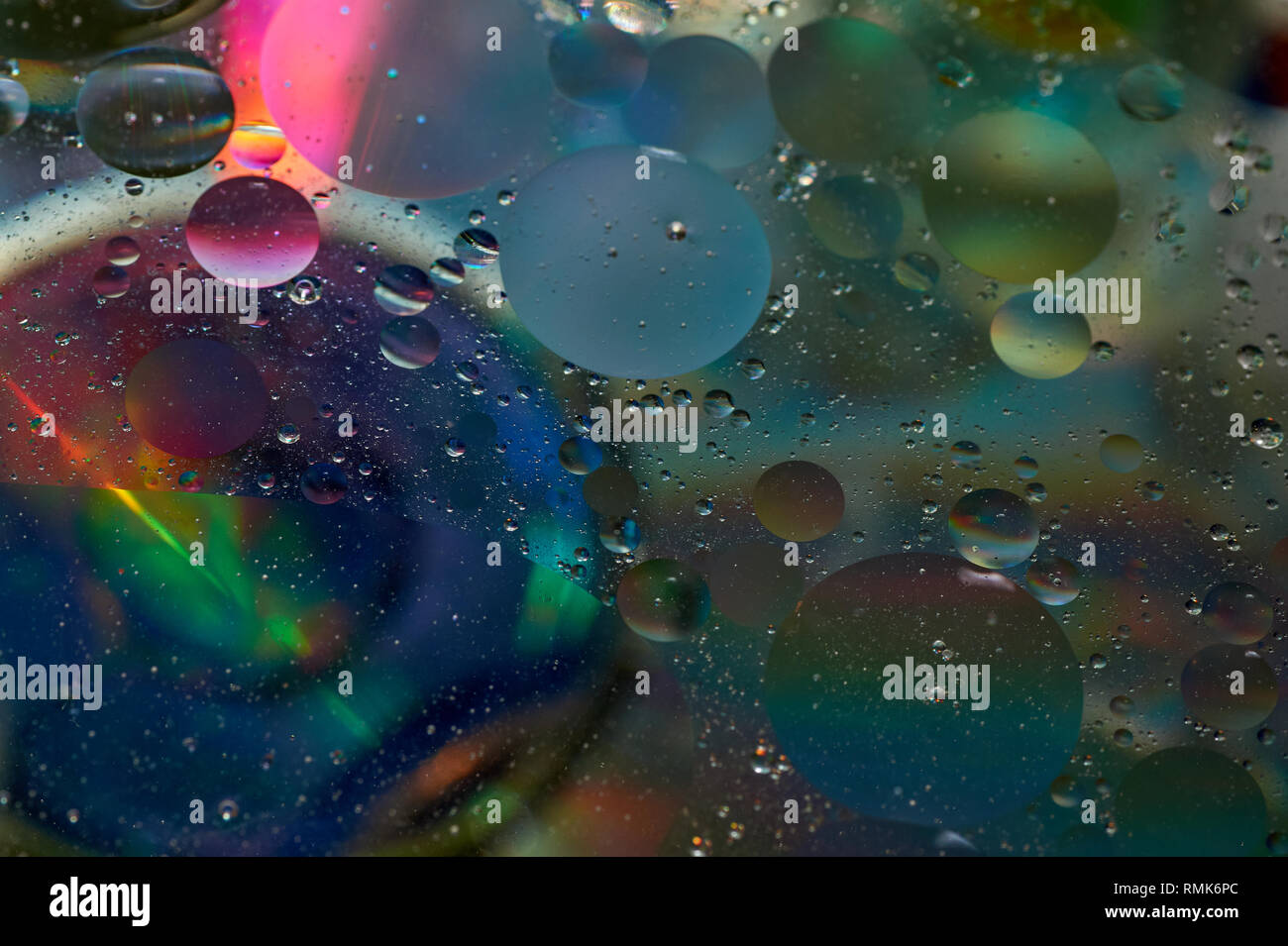 floating in the water abstract colorful oil drops Stock Photo - Alamy
