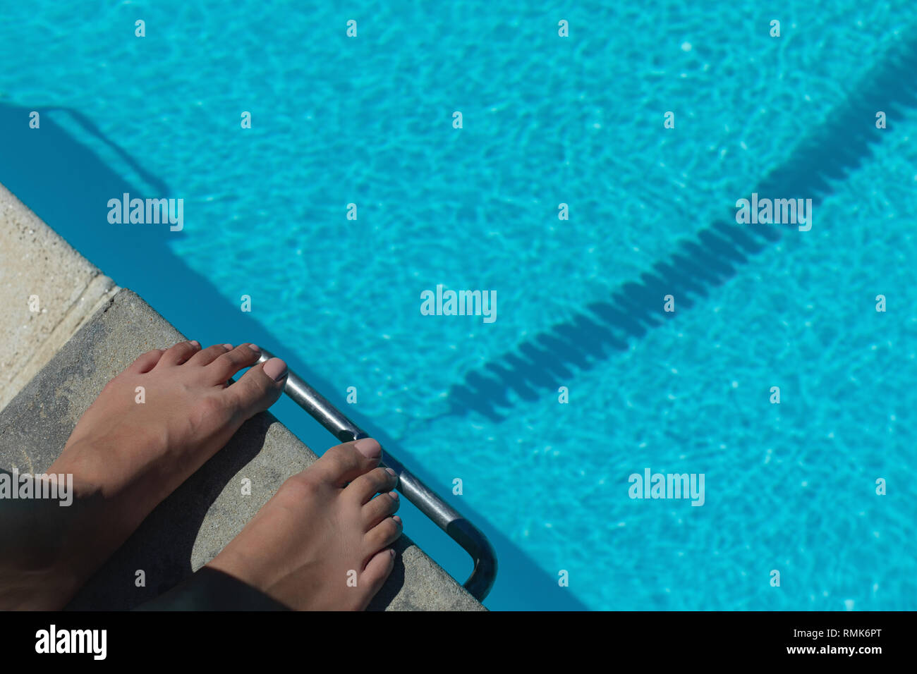 Female swimmer standing pool hi-res stock photography and images - Alamy