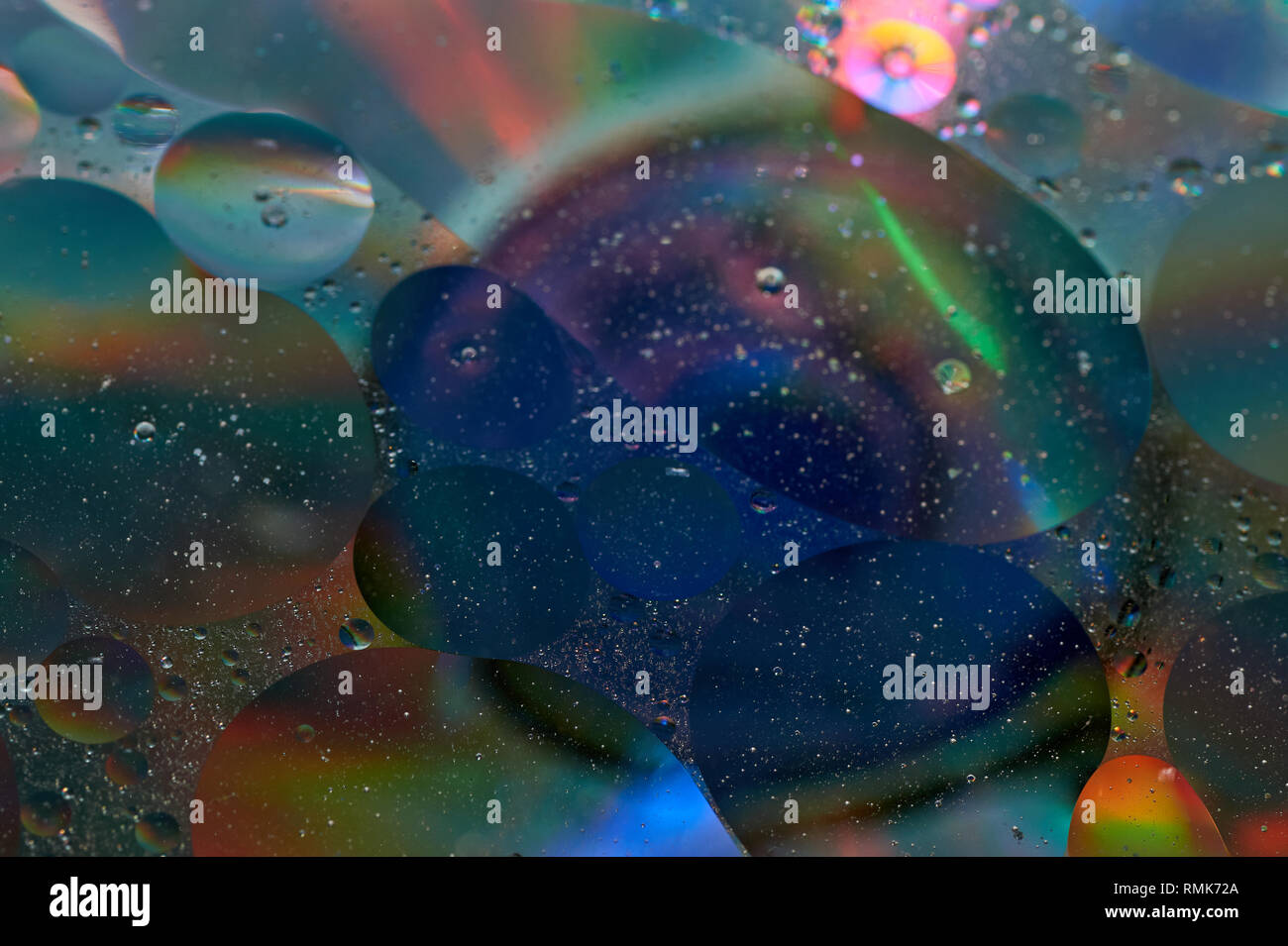 floating in the water abstract colorful oil drops Stock Photo - Alamy