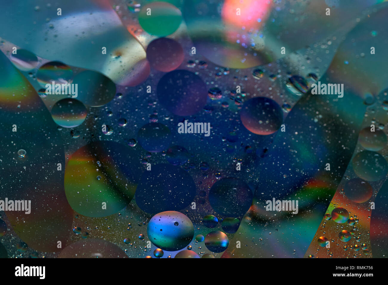 floating in the water abstract colorful oil drops Stock Photo - Alamy