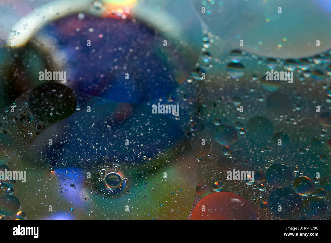 floating in the water abstract colorful oil drops Stock Photo - Alamy