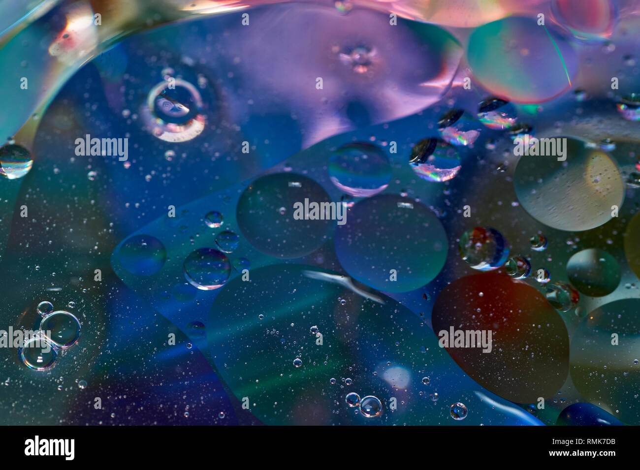 floating in the water abstract colorful oil drops Stock Photo - Alamy