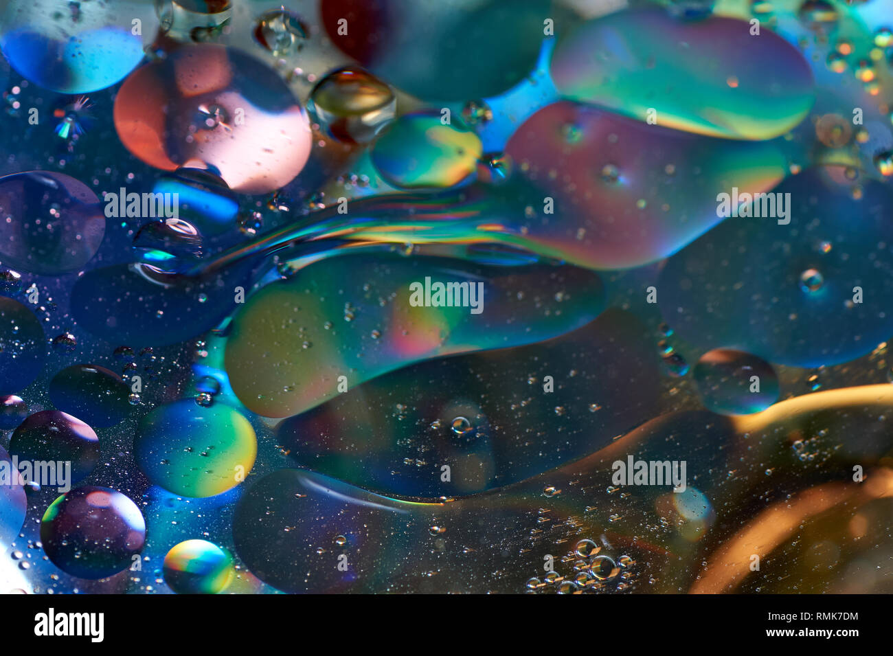floating in the water abstract colorful oil drops Stock Photo - Alamy