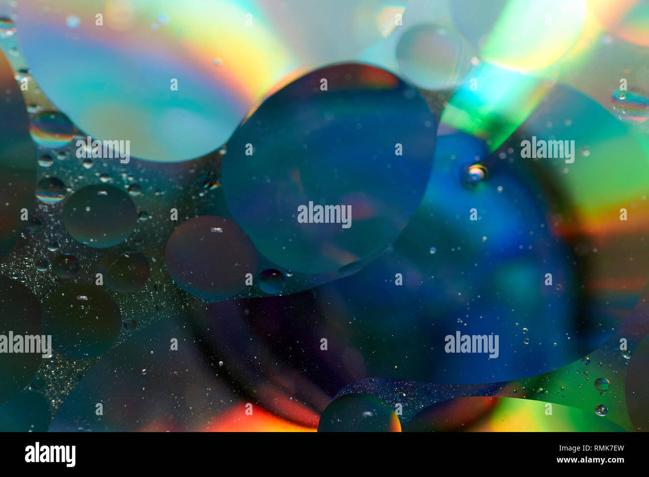 floating in the water abstract colorful oil drops Stock Photo - Alamy