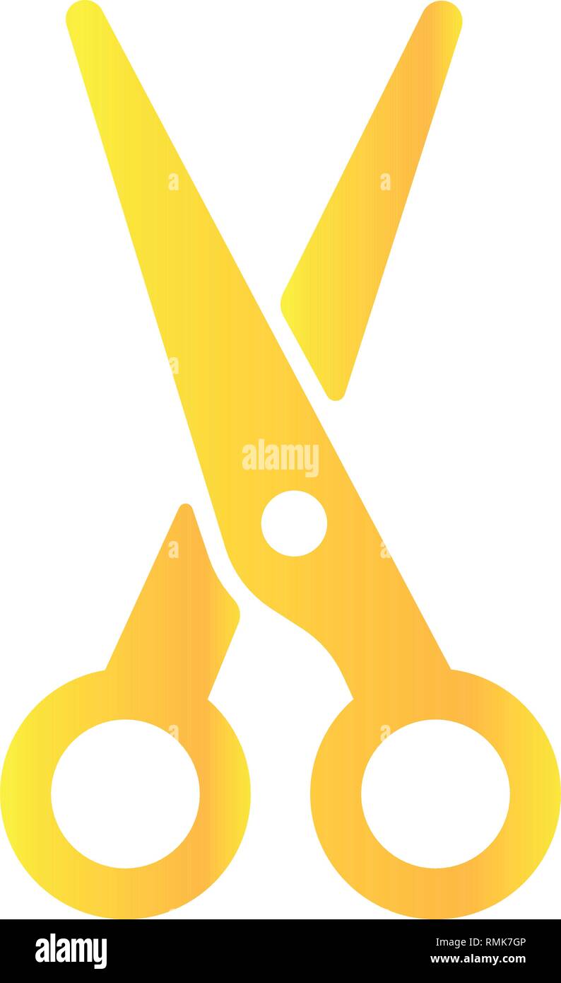 Gold scissors, isolated on white background. Scissors icon vector ...