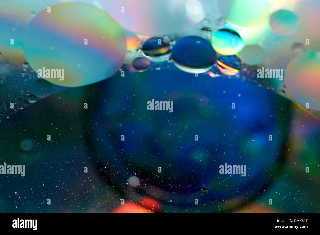 floating in the water abstract colorful oil drops Stock Photo - Alamy