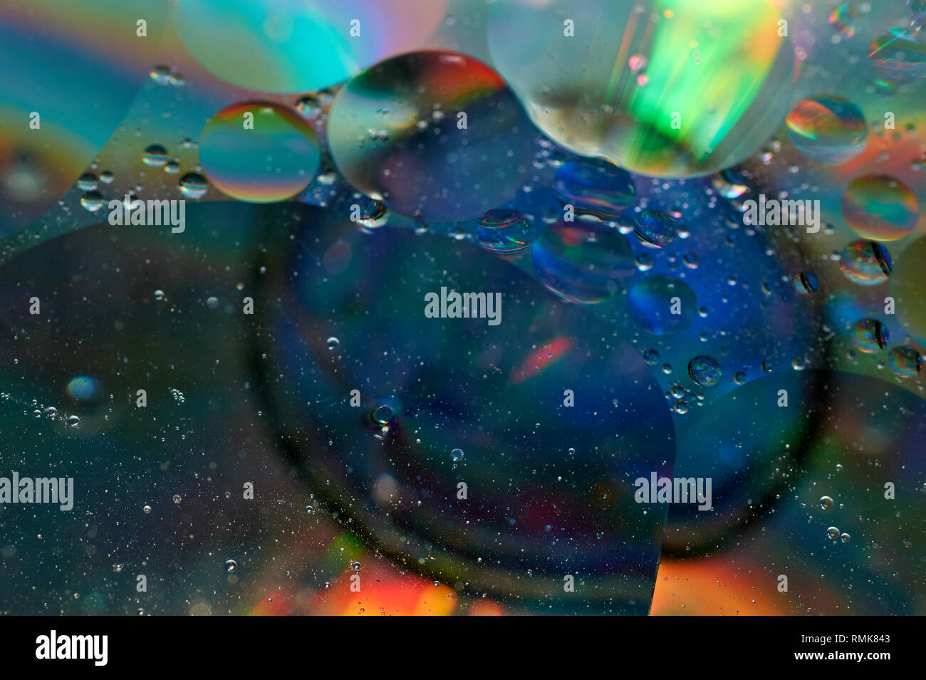 floating in the water abstract colorful oil drops Stock Photo - Alamy