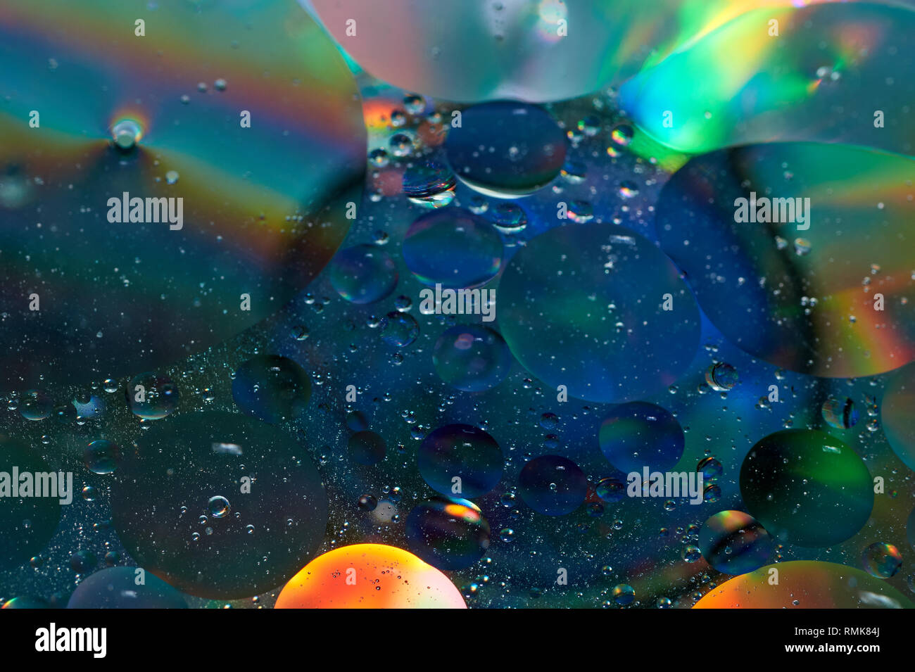floating in the water abstract colorful oil drops Stock Photo - Alamy