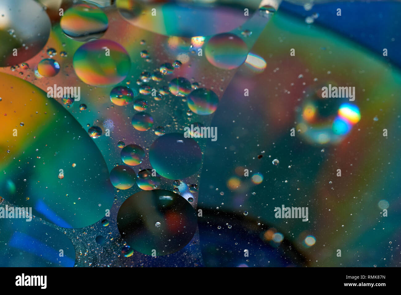 floating in the water abstract colorful oil drops Stock Photo - Alamy