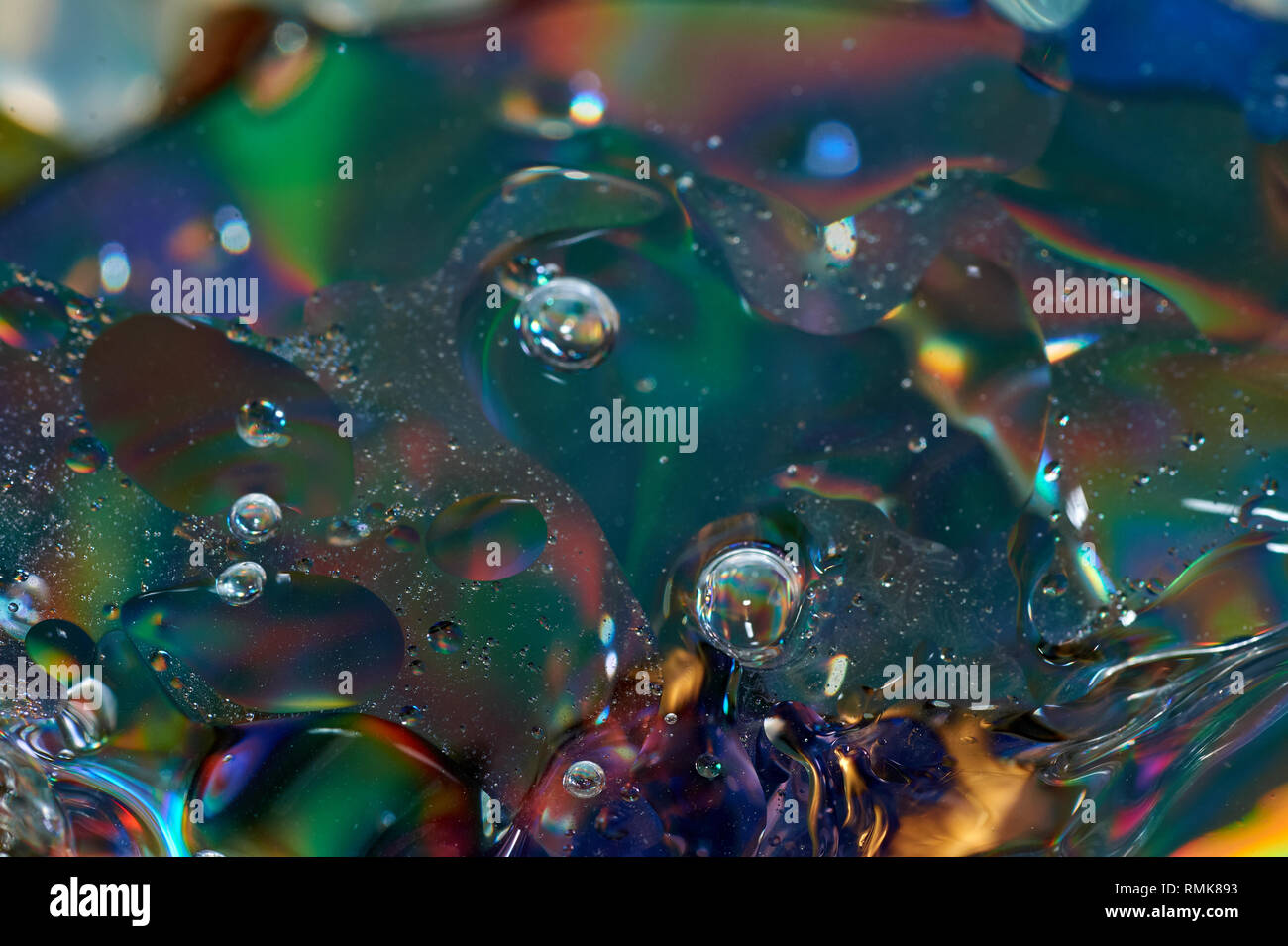floating in the water abstract colorful oil drops Stock Photo - Alamy