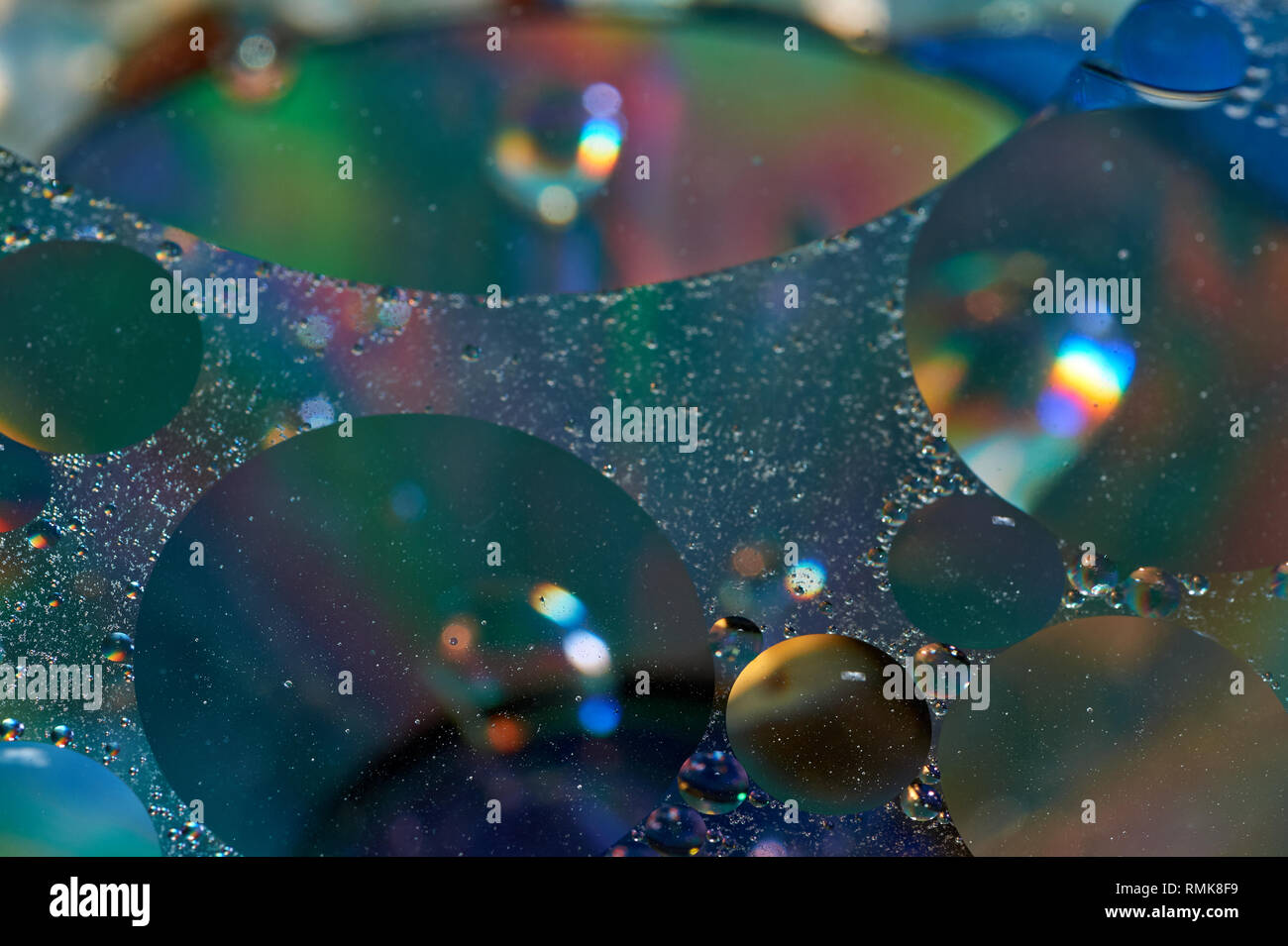 floating in the water abstract colorful oil drops Stock Photo - Alamy
