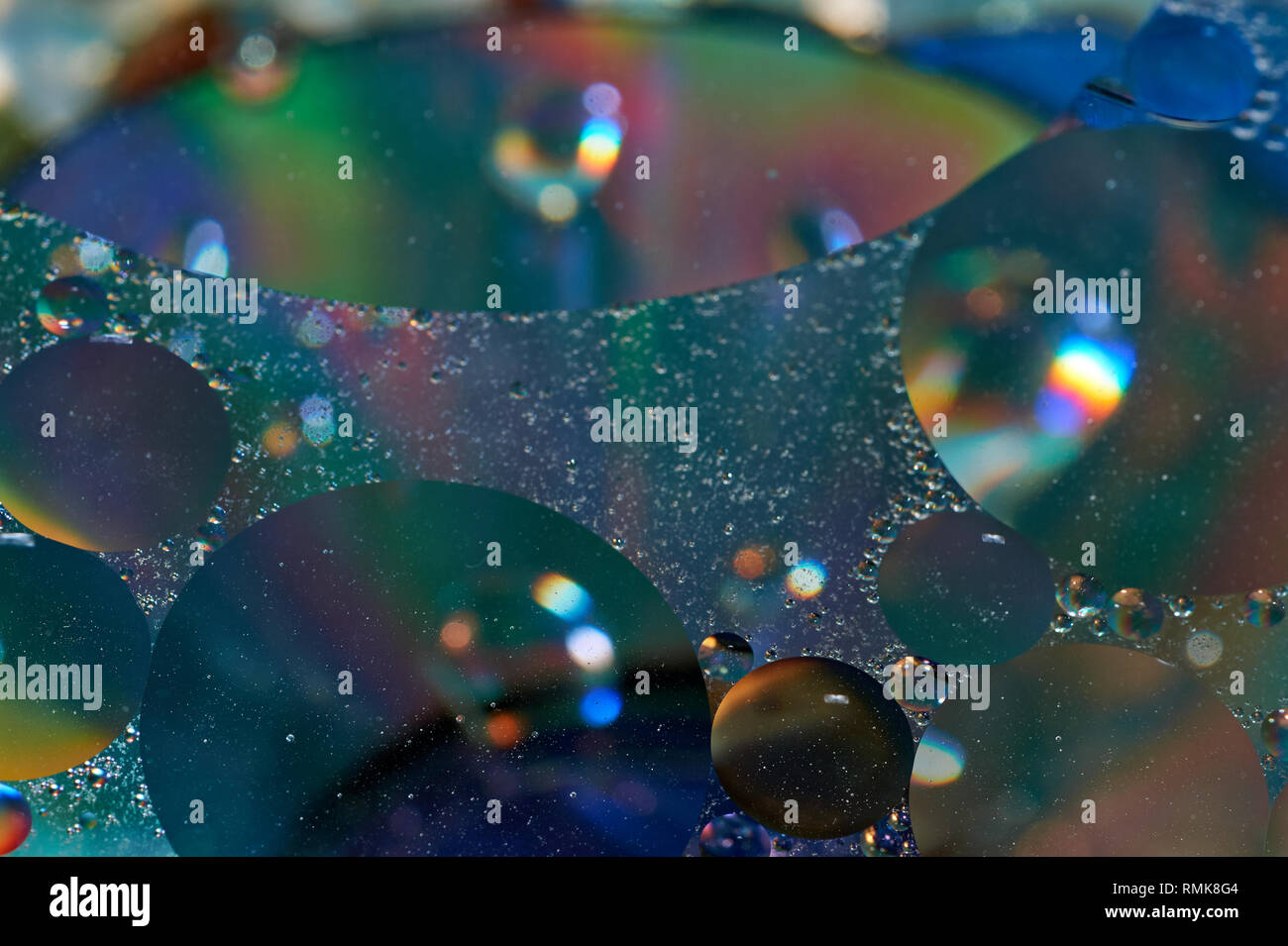 floating in the water abstract colorful oil drops Stock Photo - Alamy