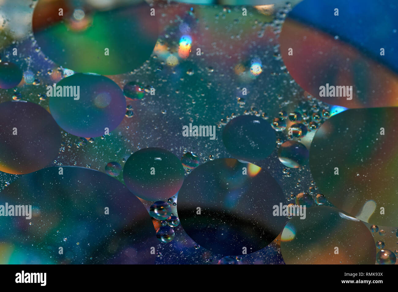 floating in the water abstract colorful oil drops Stock Photo - Alamy