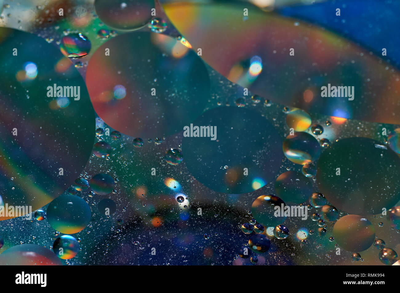 floating in the water abstract colorful oil drops Stock Photo - Alamy